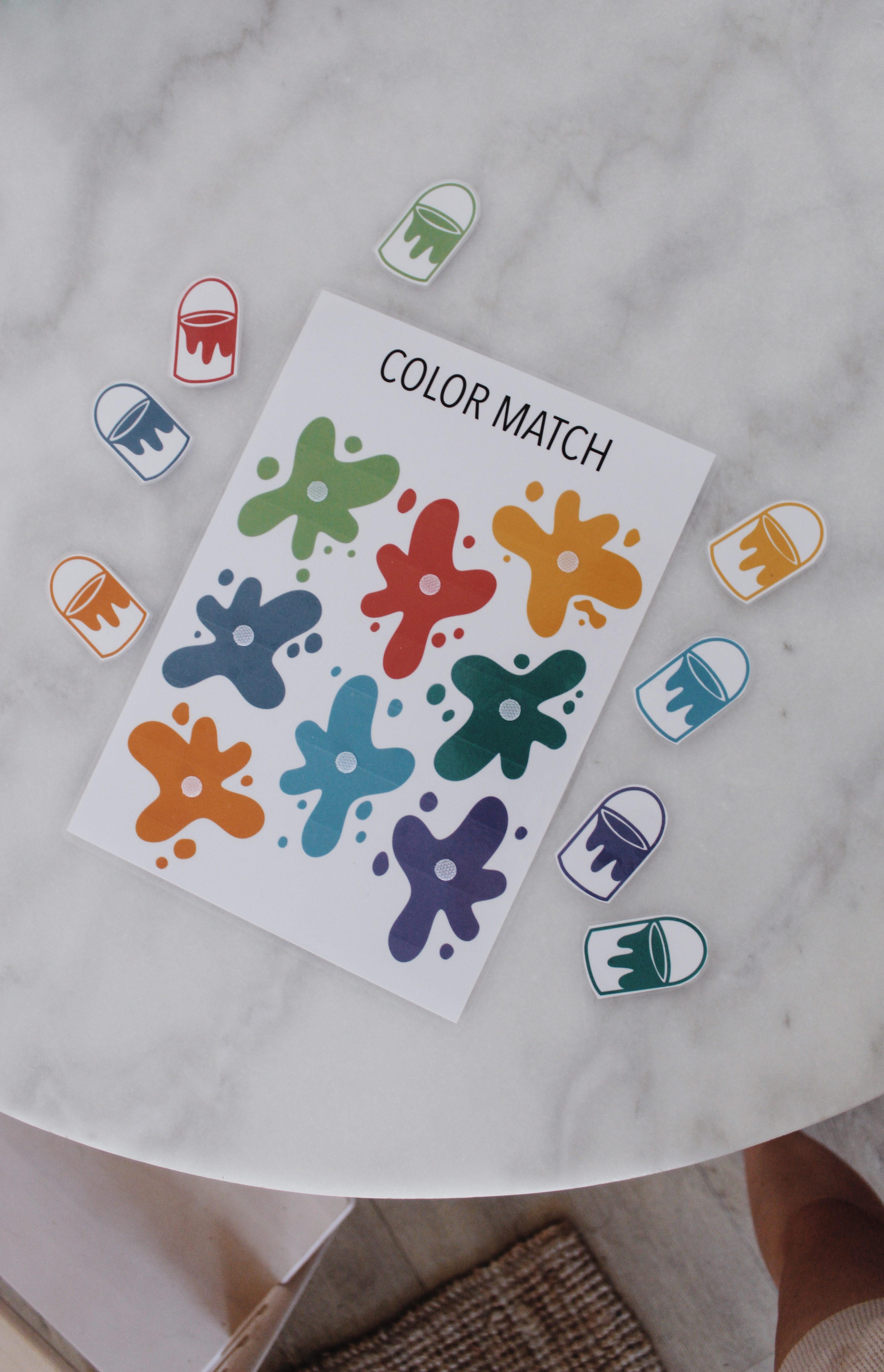 Free Printable Color Matching Activity: Paint Buckets & Splashes – The ...